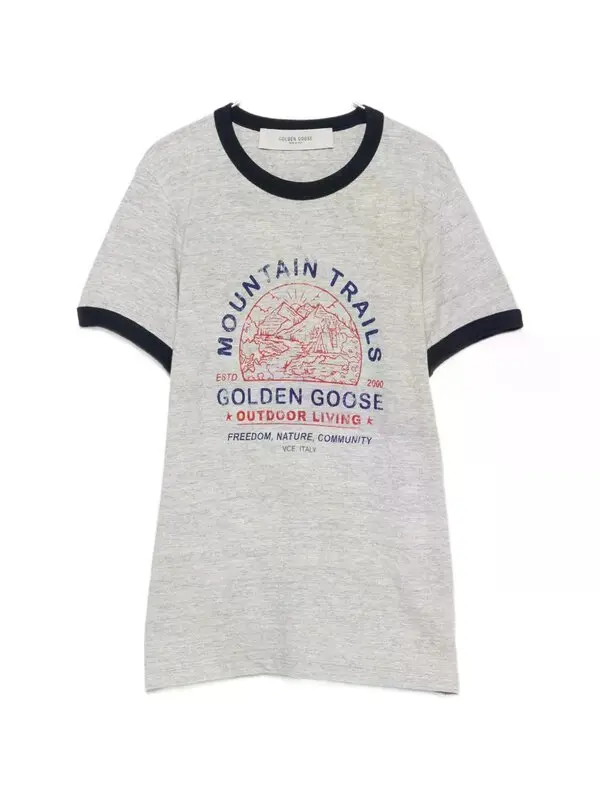 GOLDEN GOOSE Crew Neck Short Sleeve T-shirt - Grey