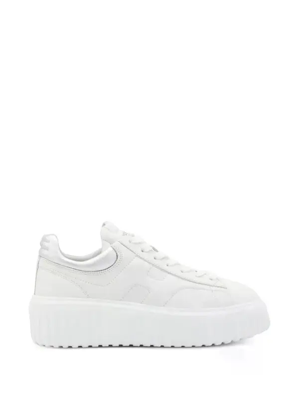 Hogan H-stripes Platform Leather Sneakers - White