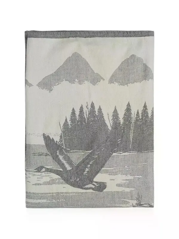 Aimé Leon Dore Jacquard-knit Landscape-print Blanket - Neutrals