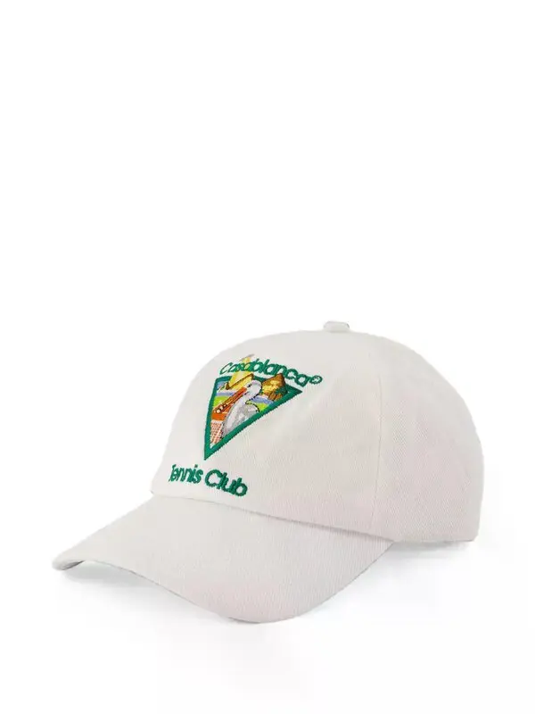 Casablanca Pyramid Abduction Tennis Club Cotton Baseball Cap - White