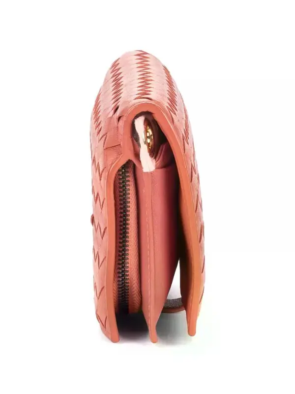 Bottega Veneta Intrecciato Continental Wallet - Pink