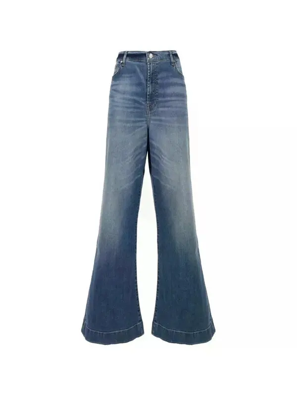 7 For All Mankind Faded-effect Wide-leg Jeans