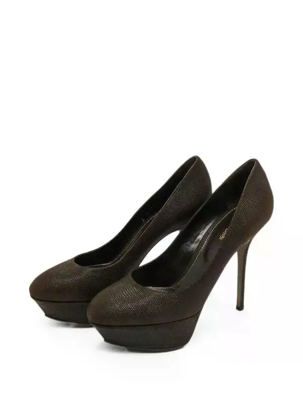 SERGIO ROSSI Karung Leather Platform Pumps