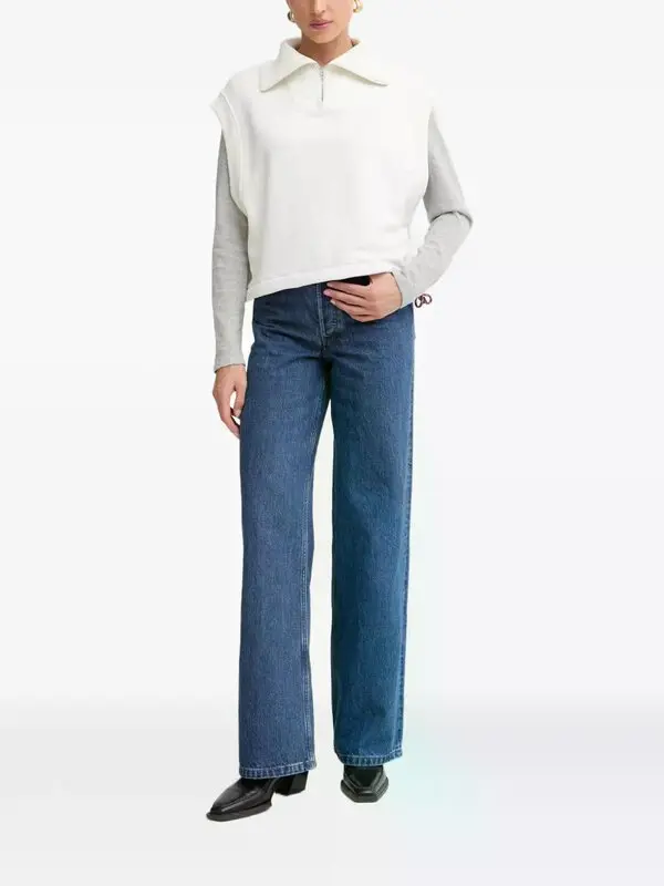 Rag & Bone Sleeveless Zip-up Polo Top With Drawstring Hem