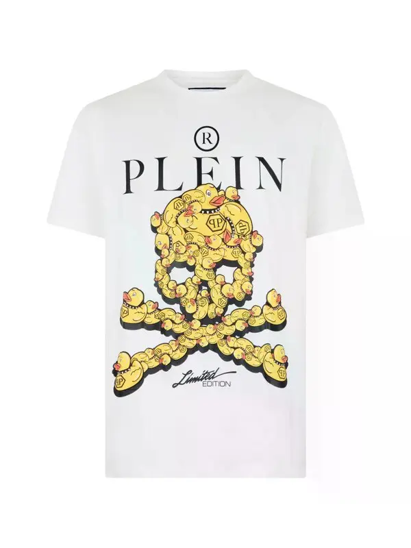 Philipp Plein Jersey T-shirt Duck Skull - White