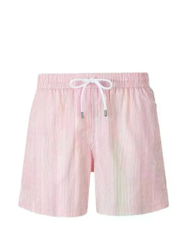 Fedeli Seersucker Striped Swim Shorts