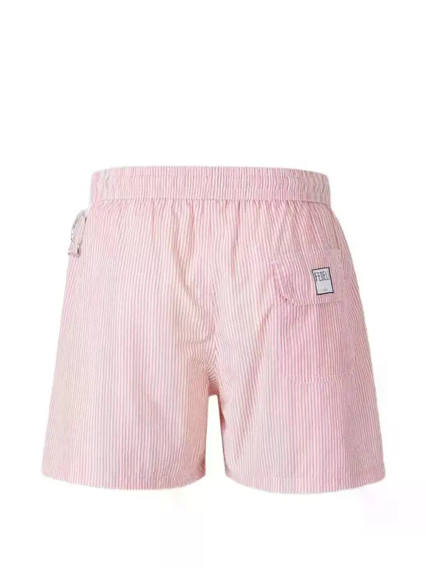 Fedeli Seersucker Striped Swim Shorts