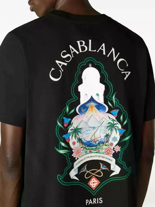 Casablanca Hotel Emblem Graphic-print T-shirt - Black