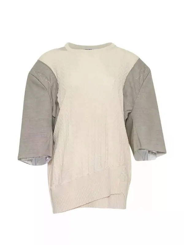SONIA CARRASCO Cable-knit Panelled Sweater