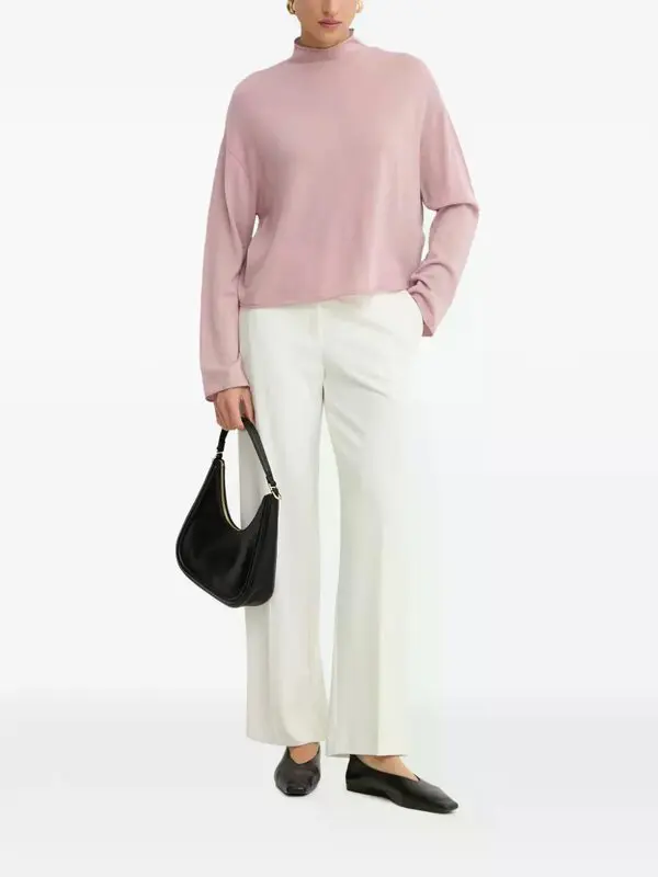 Marc O'polo High-neck Rolled-edge Sweater - Pink