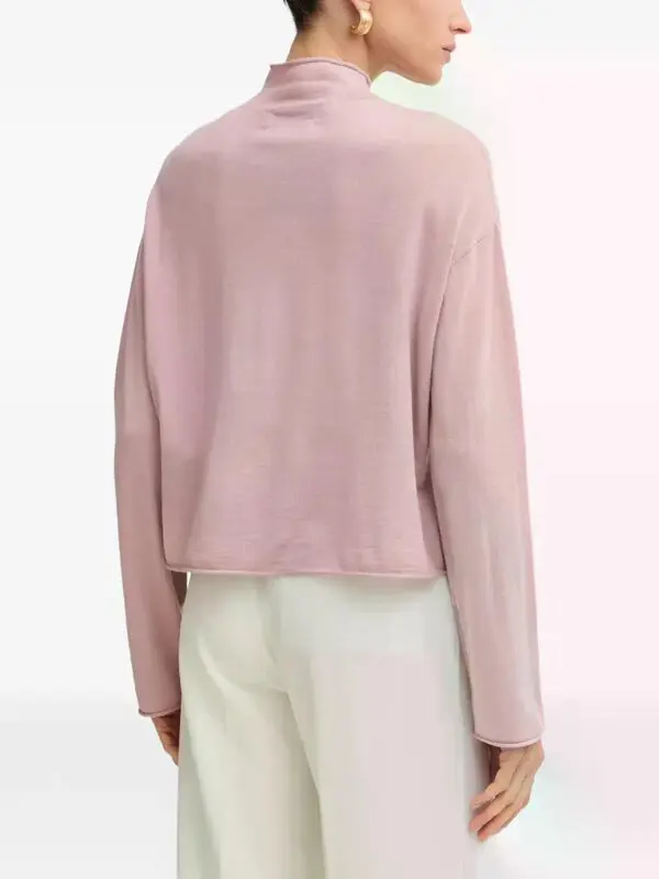 Marc O'polo High-neck Rolled-edge Sweater - Pink