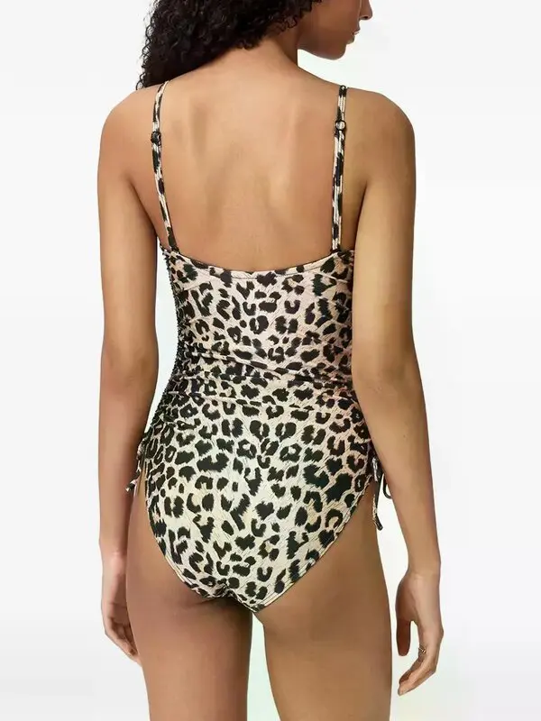 ALLSAINTS Court Leopard-print Ruched Swimsuit