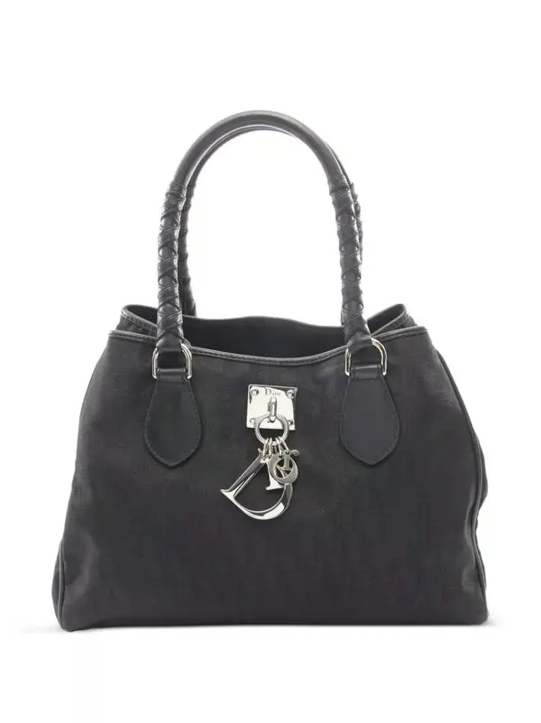 Dior Trotter Monogram Canvas Tote Bag - Black
