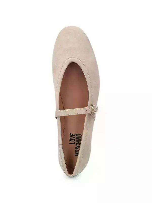 Moschino Heart-charm Buckle-strap Ballet Flats