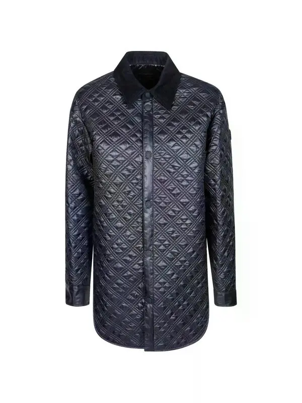 Moncler Quilted Corduroy Collar Shirt - Blue