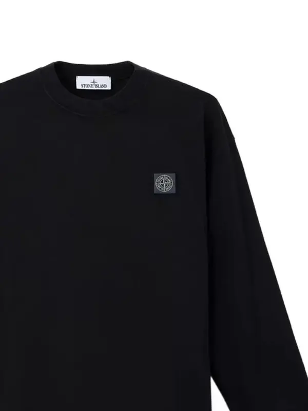 Stone Island Logo-patch Long-sleeve T-shirt - Black