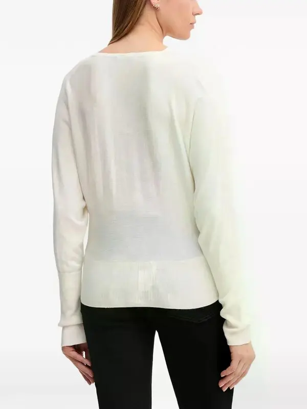 BENETTON Draped Neck Long Sleeve Sweater