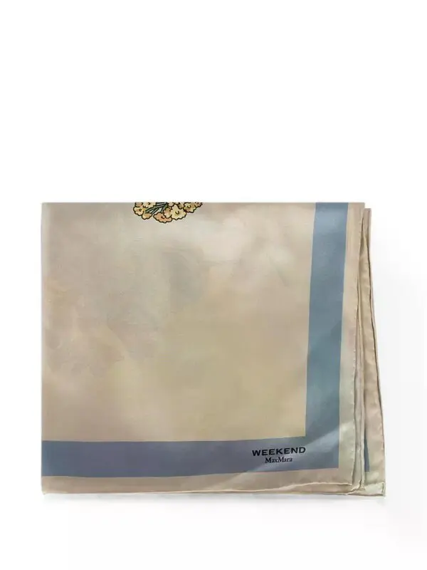 Max Mara Floral-print Silk Scarf - Neutrals