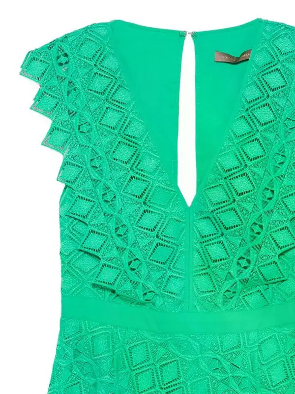 SIMONA CORSELLINI Lace Asymmetric-hem Mini Dress