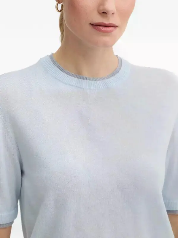 BENETTON Ribbed-trim Short-sleeve Sweater