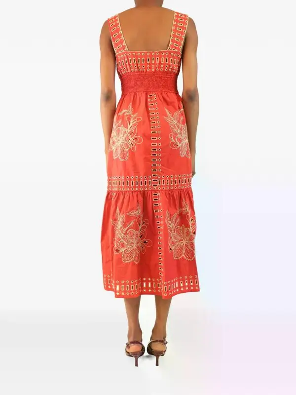 Rails Embroidered Tiered Midi Dress