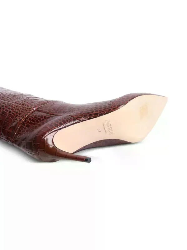 Paris Texas Croc-embossed Knee-high Boots