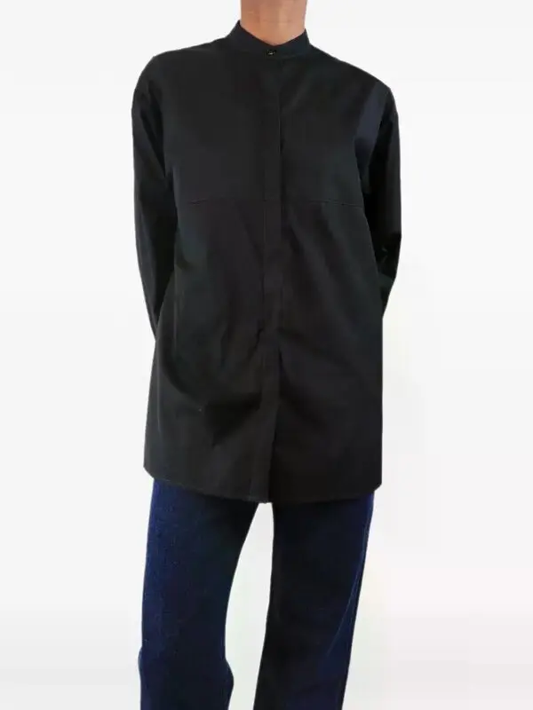 ISSUE TWELVE Stevie Round Collar Shirt - Black