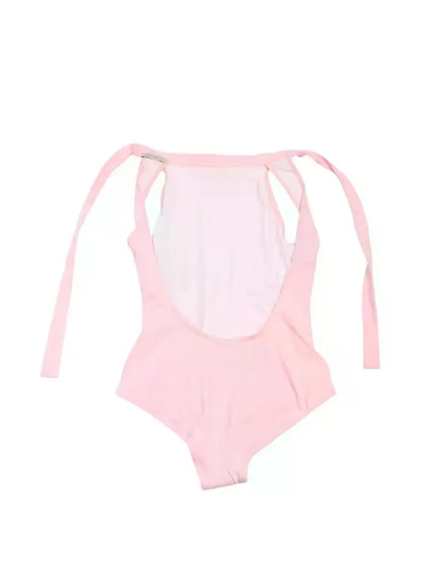 EMILIA WICKSTEAD Halterneck Back-tie Swimsuit - Pink