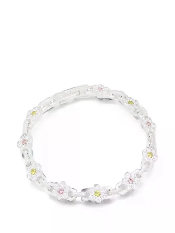 HATTON LABS Crystal-embellished Floral-link Bracelet