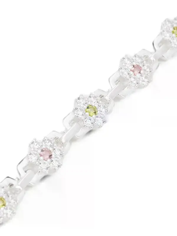 HATTON LABS Crystal-embellished Floral-link Bracelet