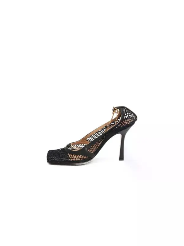 Bottega Veneta Mesh Square-toe Pumps With Chain-link Ankle Strap
