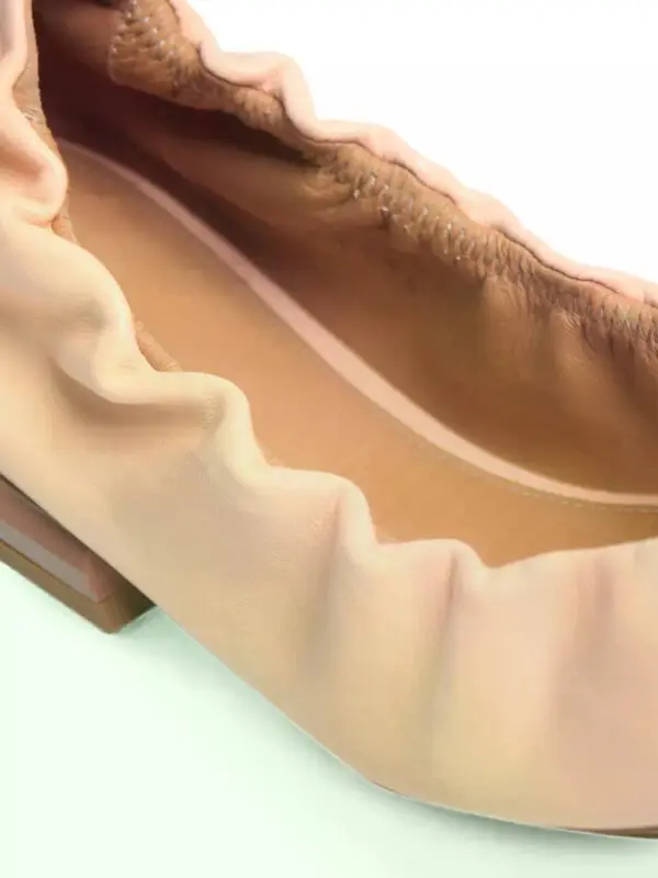 Dries Van Noten Ruched Leather Ballet Flats