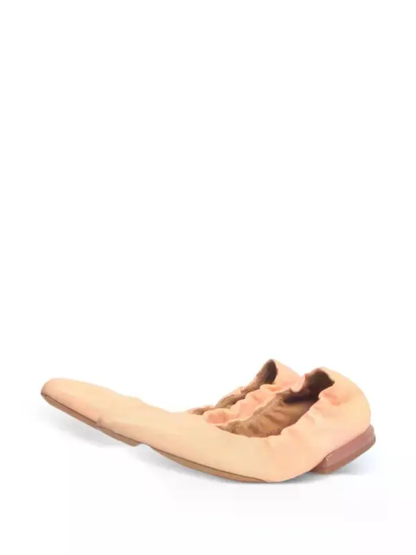 Dries Van Noten Ruched Leather Ballet Flats