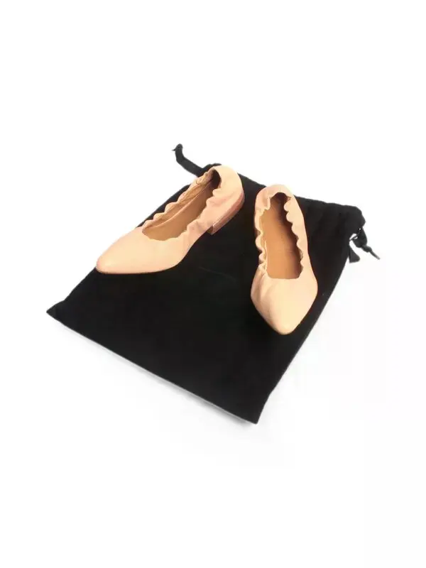 Dries Van Noten Ruched Leather Ballet Flats