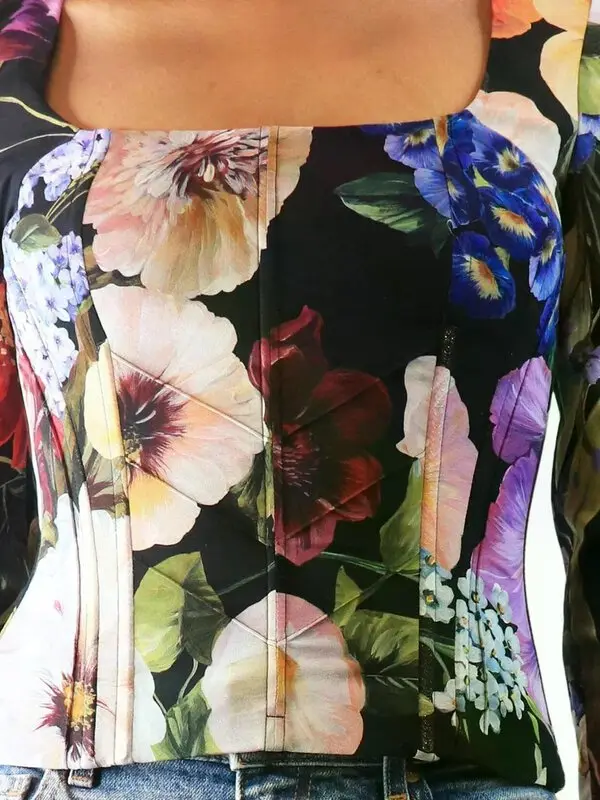 Dolce & Gabbana Floral-print Boned Top