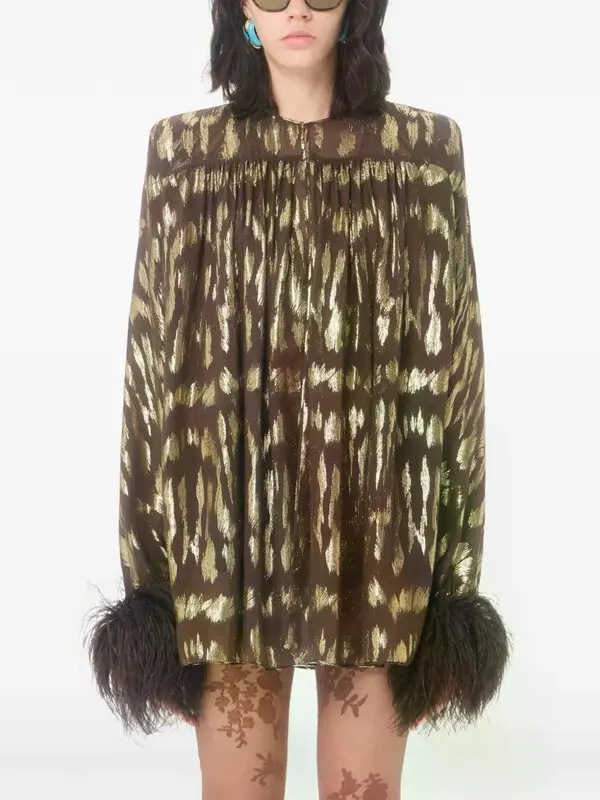 Valentino Garavani Lurex Jacquard Shirt - Brown