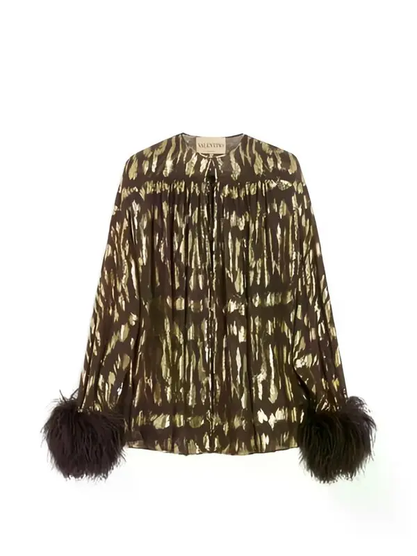 Valentino Garavani Lurex Jacquard Shirt - Brown
