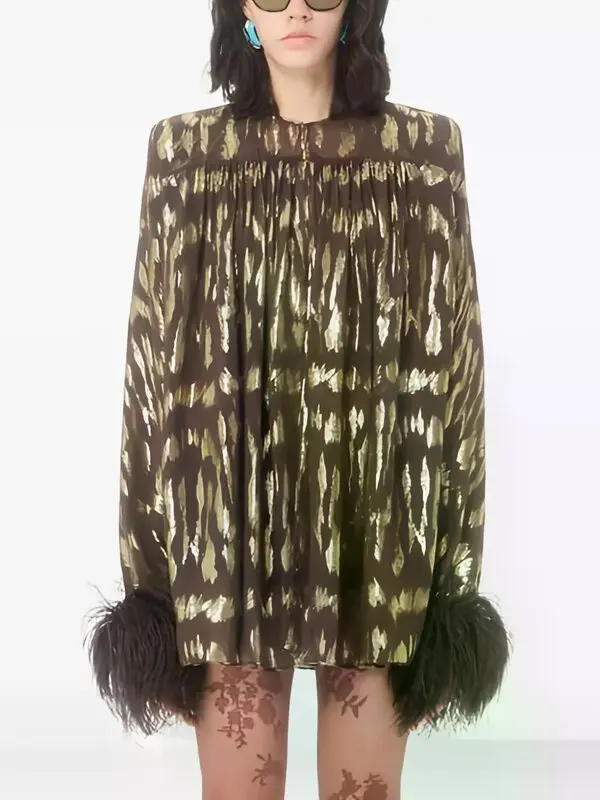 Valentino Garavani Lurex Jacquard Shirt - Brown