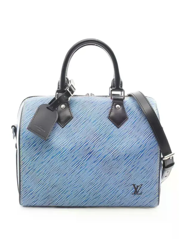LOUIS VUITTON 2016 Epi Denim Speedy Bandoulière Tote Bag - Blue