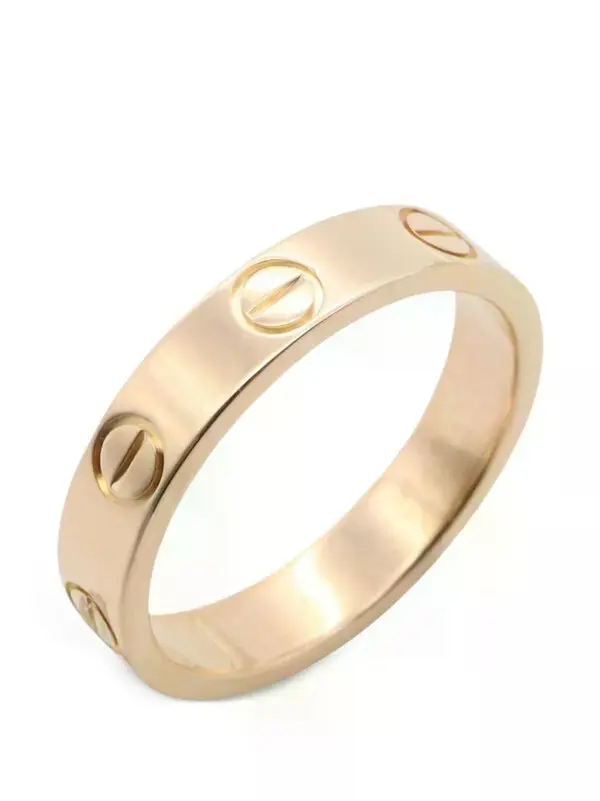 Cartier 18kt Pink Engraved Screw Detail Ring - Gold