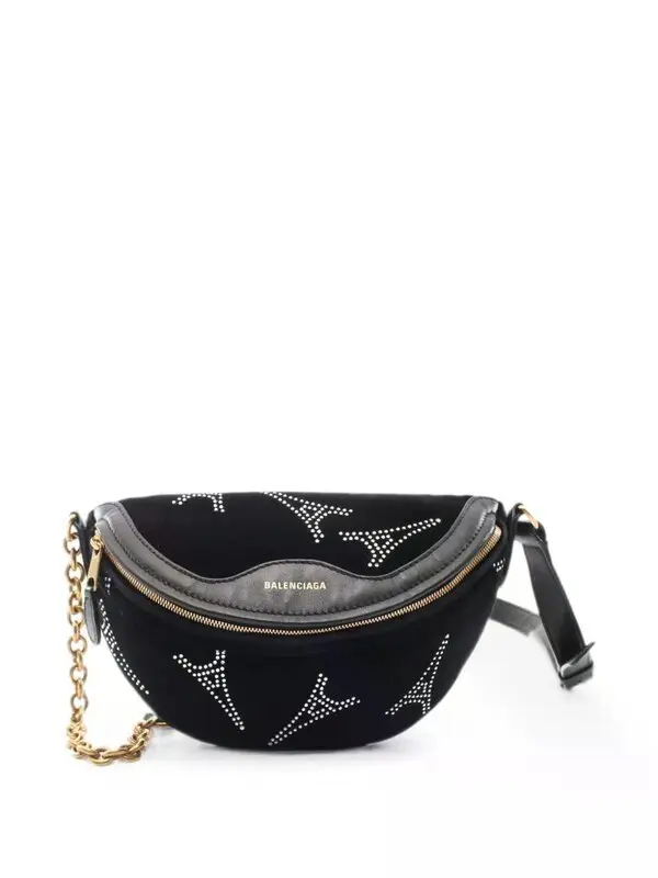 Balenciaga Souvenir Cross Body Bag With Rhinestone Embellishment