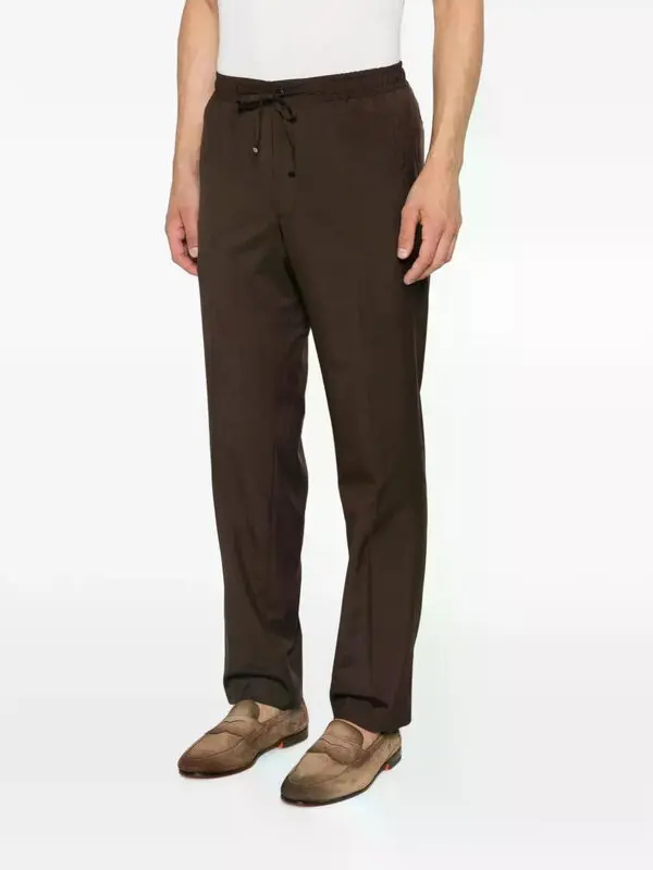 Corneliani Dark Drawstring Waist Trousers - Brown