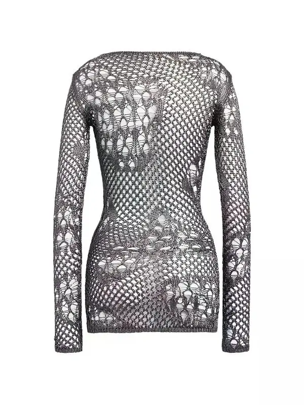 DONDUP Distressed Open-knit Mini Dress