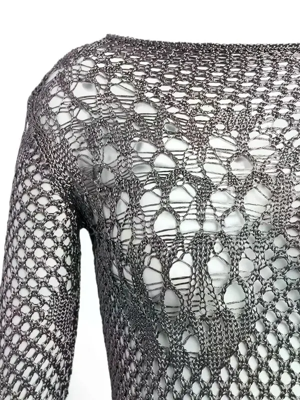 DONDUP Distressed Open-knit Mini Dress