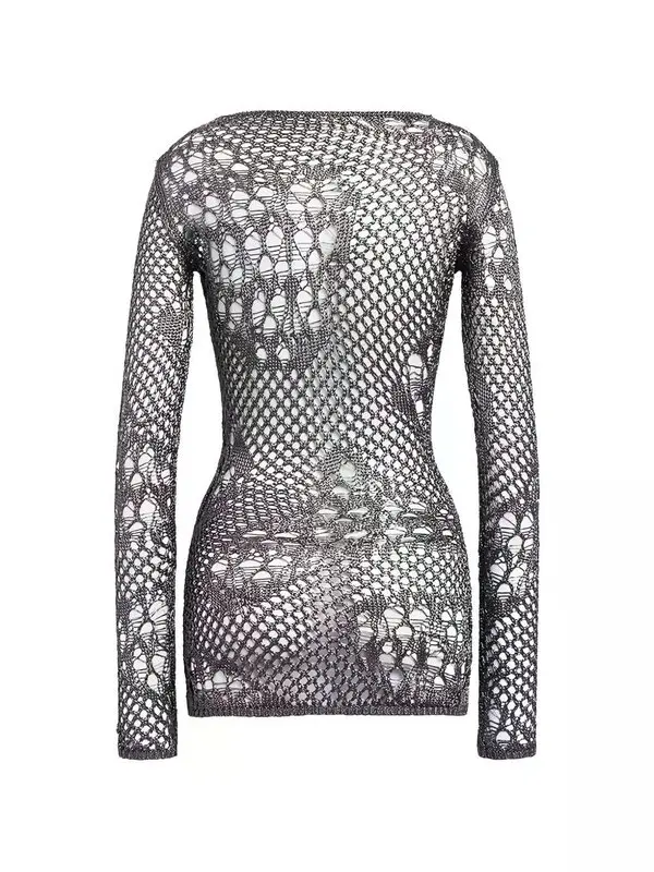 DONDUP Distressed Open-knit Mini Dress