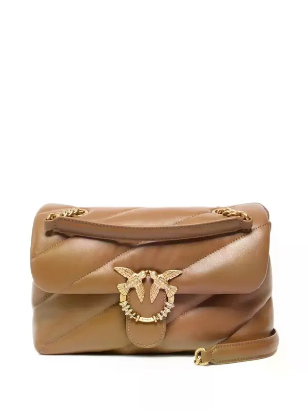 Pinko Love Birds Quilted Shoulder Bag - Neutrals