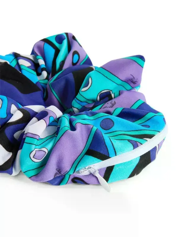Emilio Pucci Vivara Print Lycra Hair Tie With Zip Detail