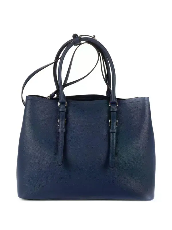 Prada Saffiano Cuir Tote Bag - Blue