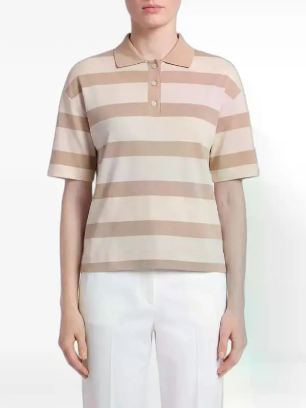 Max Mara Striped Cotton Polo Shirt