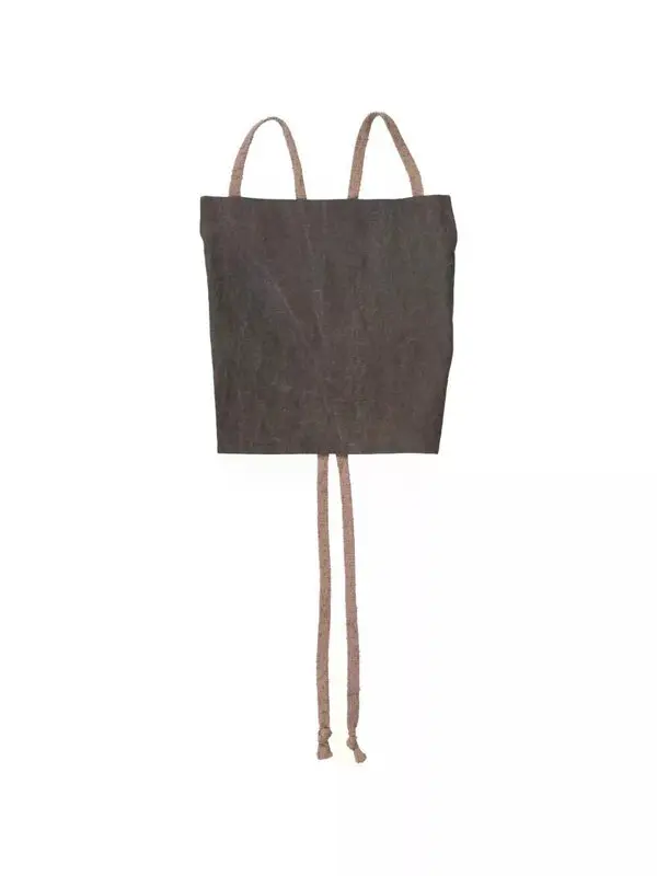 ZIGGY CHEN Square Neck Sleeveless Top With Rear Tie Fastening - Brown